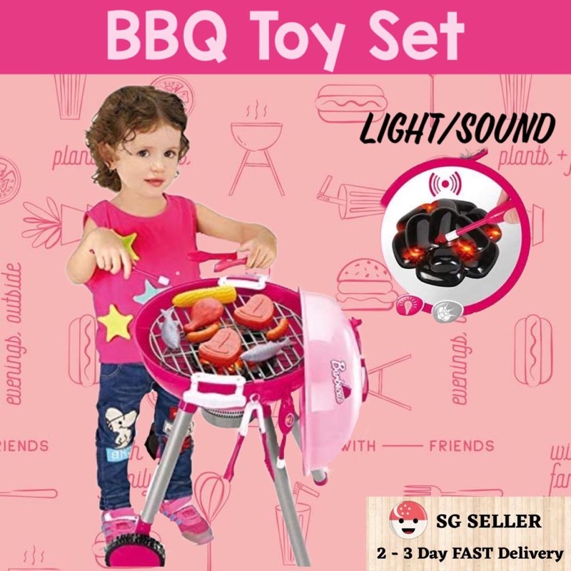 [SG] BBQ Pit Cooking Play Set with lights and sound Kids Activity ...