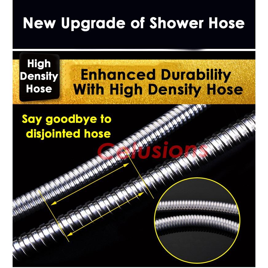 【1.5m | 2m】Stainless Steel Flexible Shower Head Bidet Spray Water ...