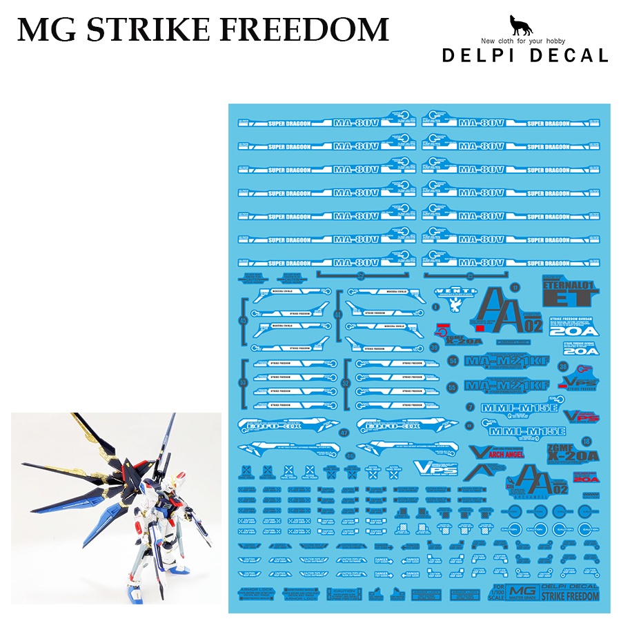 [DELPI DECAL] 231 MG 1/100 STRIKE FREEDOM GUNDAM WATER SLIDE DECAL ...