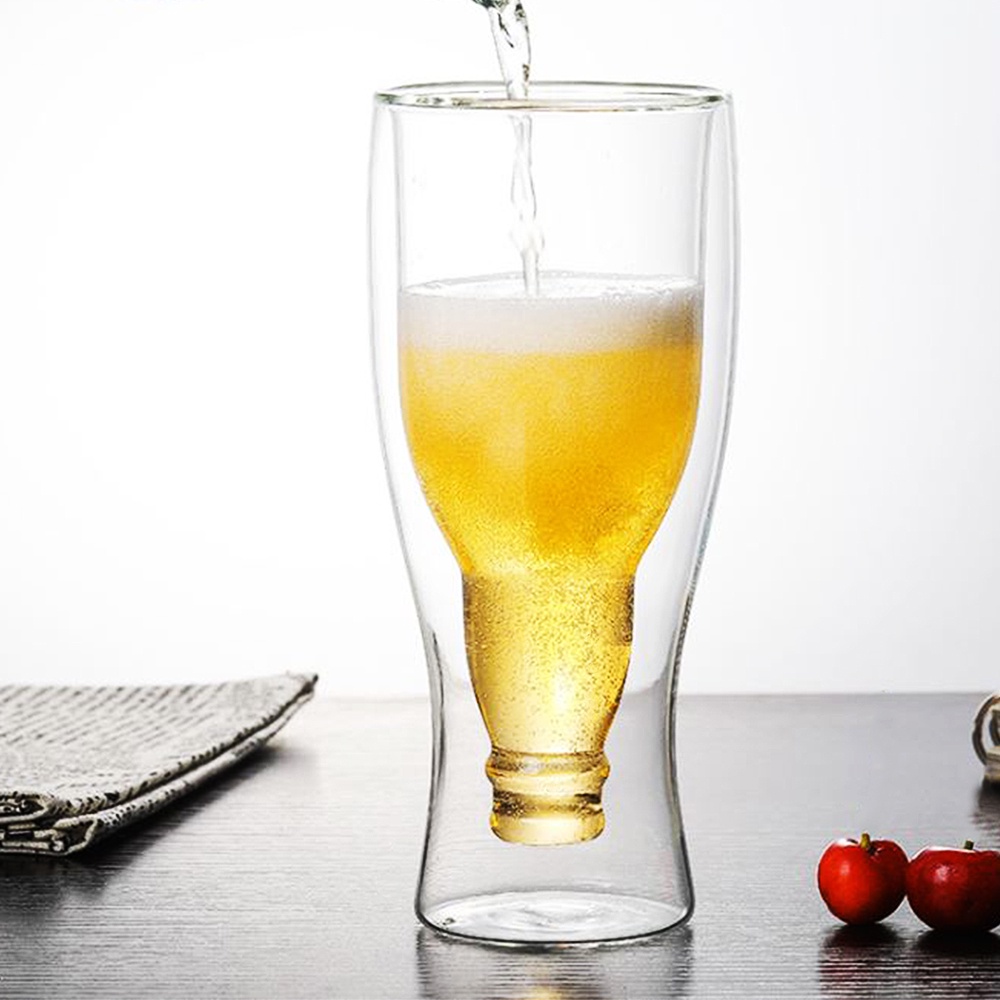 Sip Moment 350ml Ultra Clear Double Wall Beer Glass or Wine Glass | Shopee Singapore