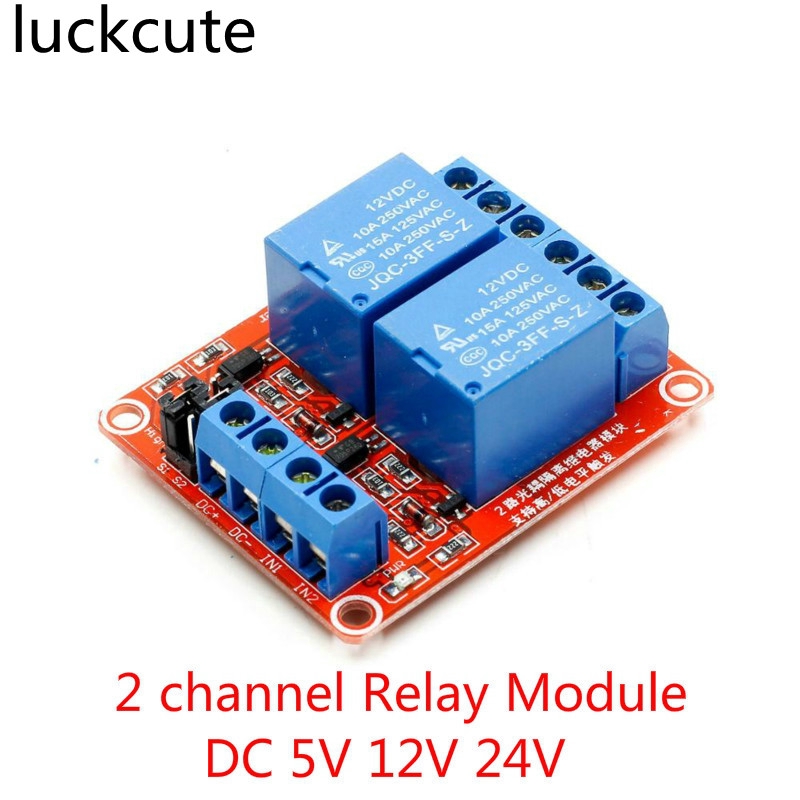 2 channel Relay Module DC 5V 12V 24V High and Low Level Trigger Relay ...