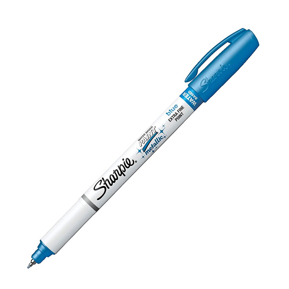 Sharpie Water-Based Extra Fine Metallic Iridescent Paint Pen - Blue ...