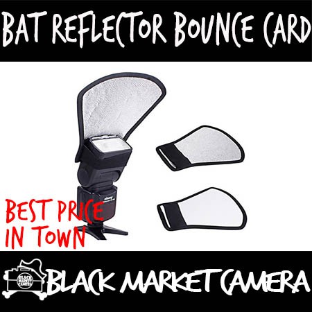 [BMC] 2 Sided (White/Chrome) Bat Reflector Diffuser for Speedlight ...