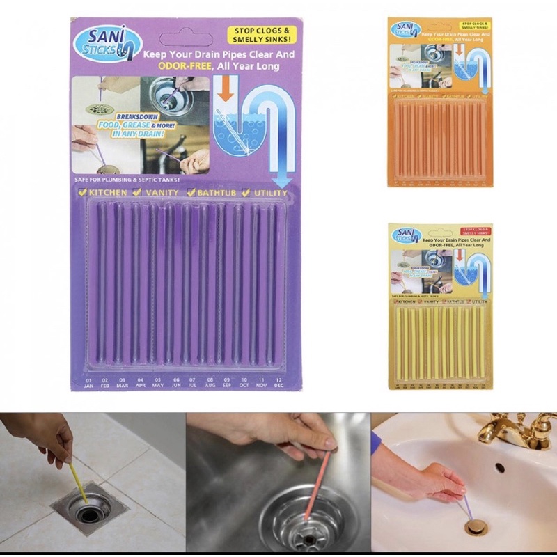 Sani Sticks Drain Cleaner & Deodorizer /sewage deodorizer/ Deodorant ...