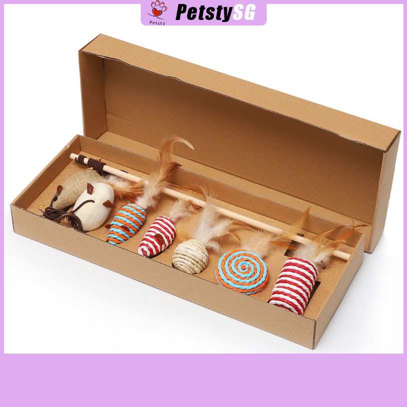 Cat Stick Cat Toy 7pcs in one box Cat Stick Gift Box | Shopee Singapore