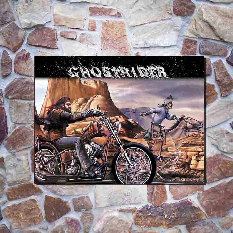 HARLEY DAVIDSON Ghost Rider Wooden Poster - Home Wall Decor Display ...