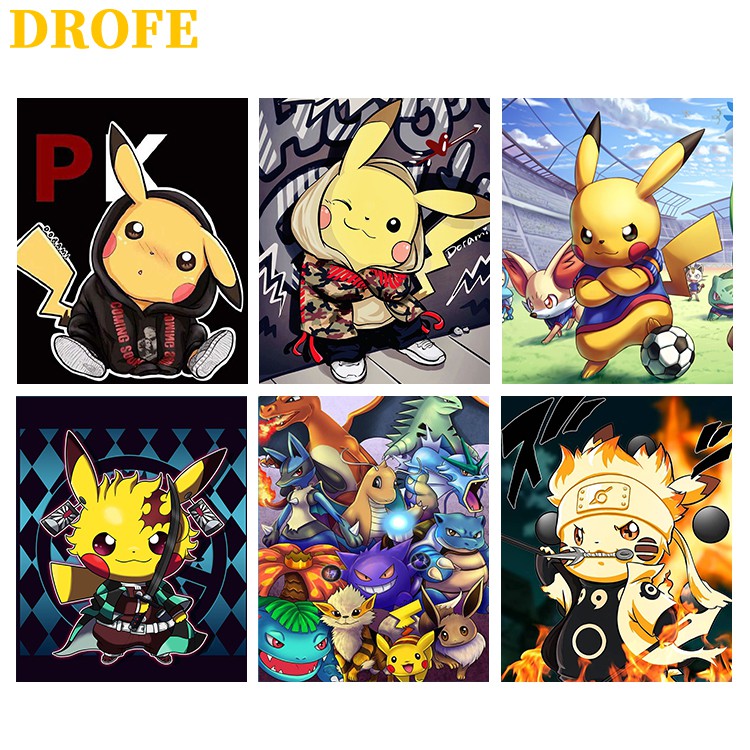 DROFE 【40x50cm】~Pikachu collection~ Painting by Numbers for gift ...
