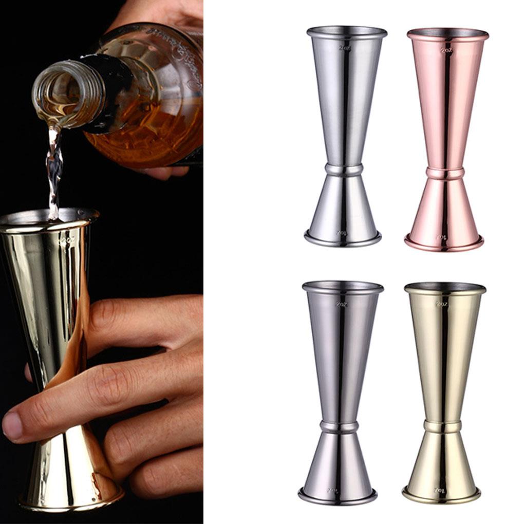 [Biho] Stainless Steel Jigger Bar Dual Shaker Measure Cup Peg Measuring ...