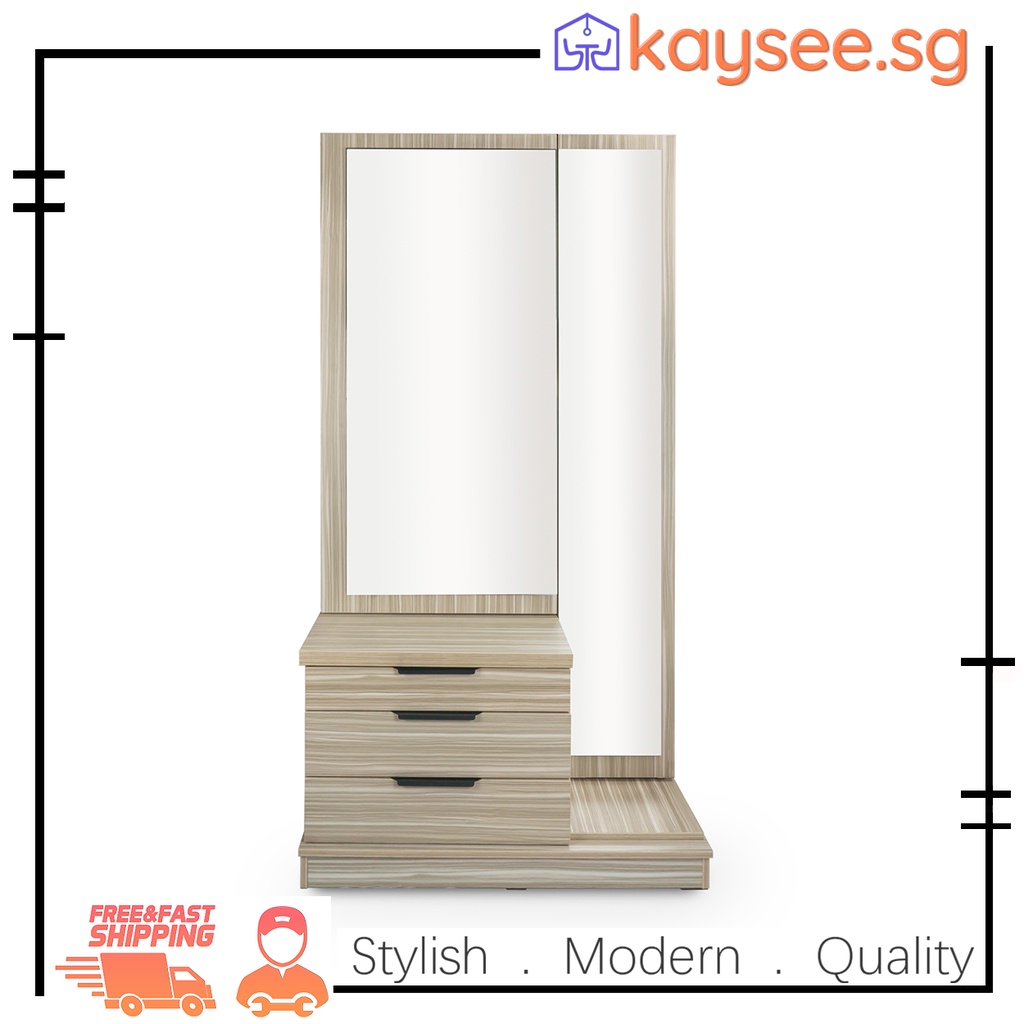 kaysee|Glenda Dressing Table with Chest of 3 Drawers and Openable ...