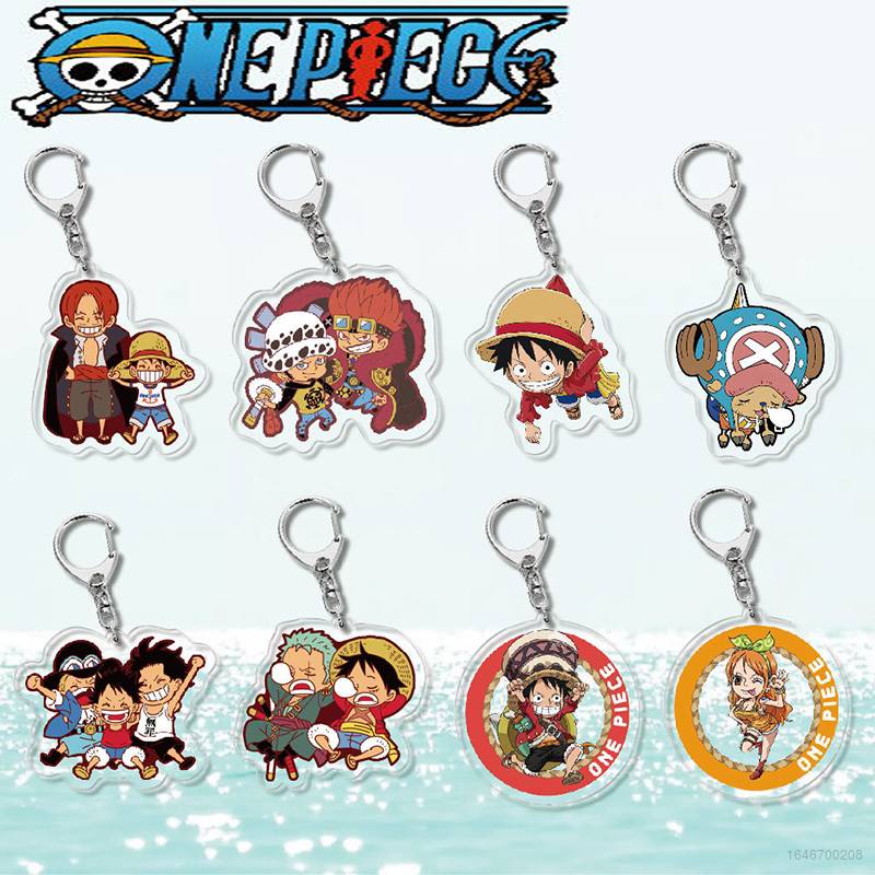 22 Anime Keychain ONE PIECE Keyring Acrylic Bag Pandant Zoro Luffy Nami ...
