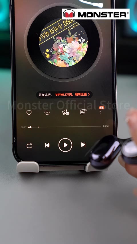 Monster AC100 Bone Conduction Bluetooth Wireless Earphones Sports ...