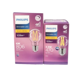 PHILIPS Dimmable LED Classic Light Bulb 3.5W / 6W E27 Warm White ...