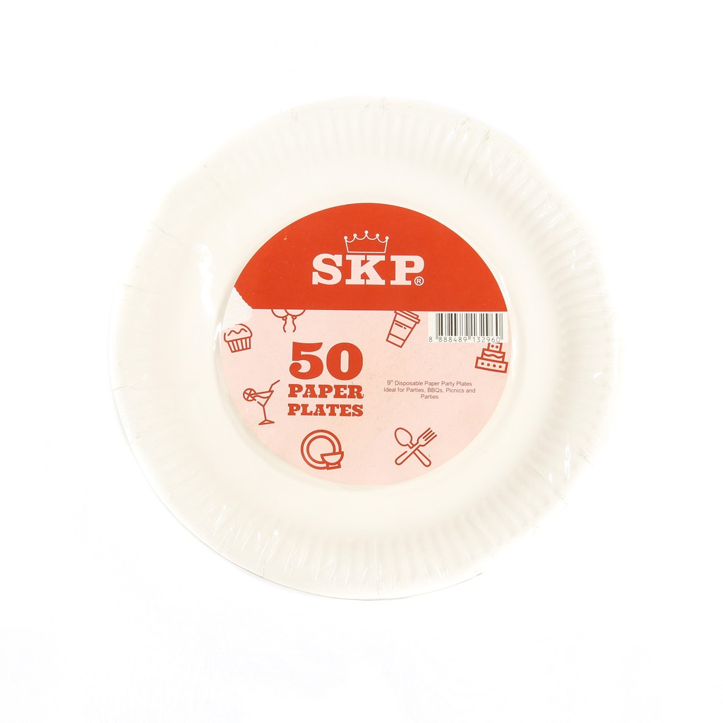 SKP Disposable White Paper Plate (Multiple Sizes) | Shopee Singapore