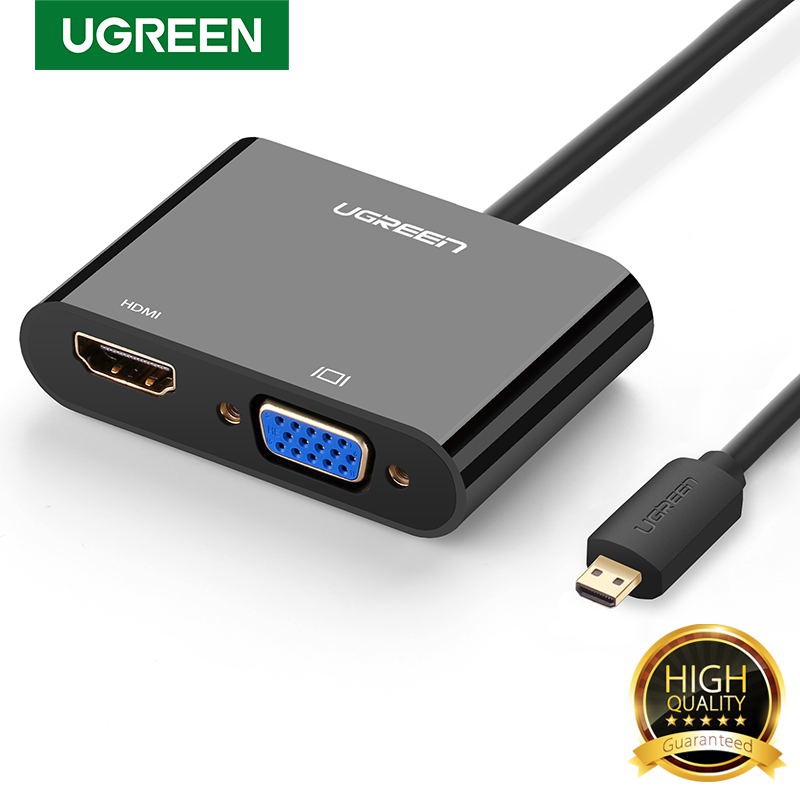 UGREEN Active Micro HDMI to HDMI VGA Video Converter with 3.5mm Audio Jack | Shopee Singapore