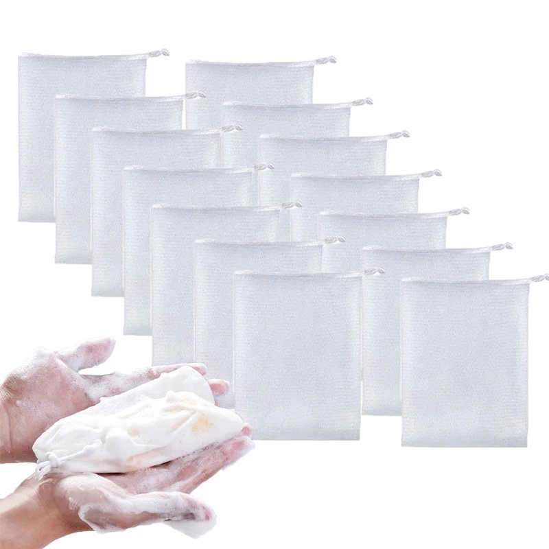 Double Layer Soap Foaming Net Portable Bundle Mouth Bubble Mesh Bag