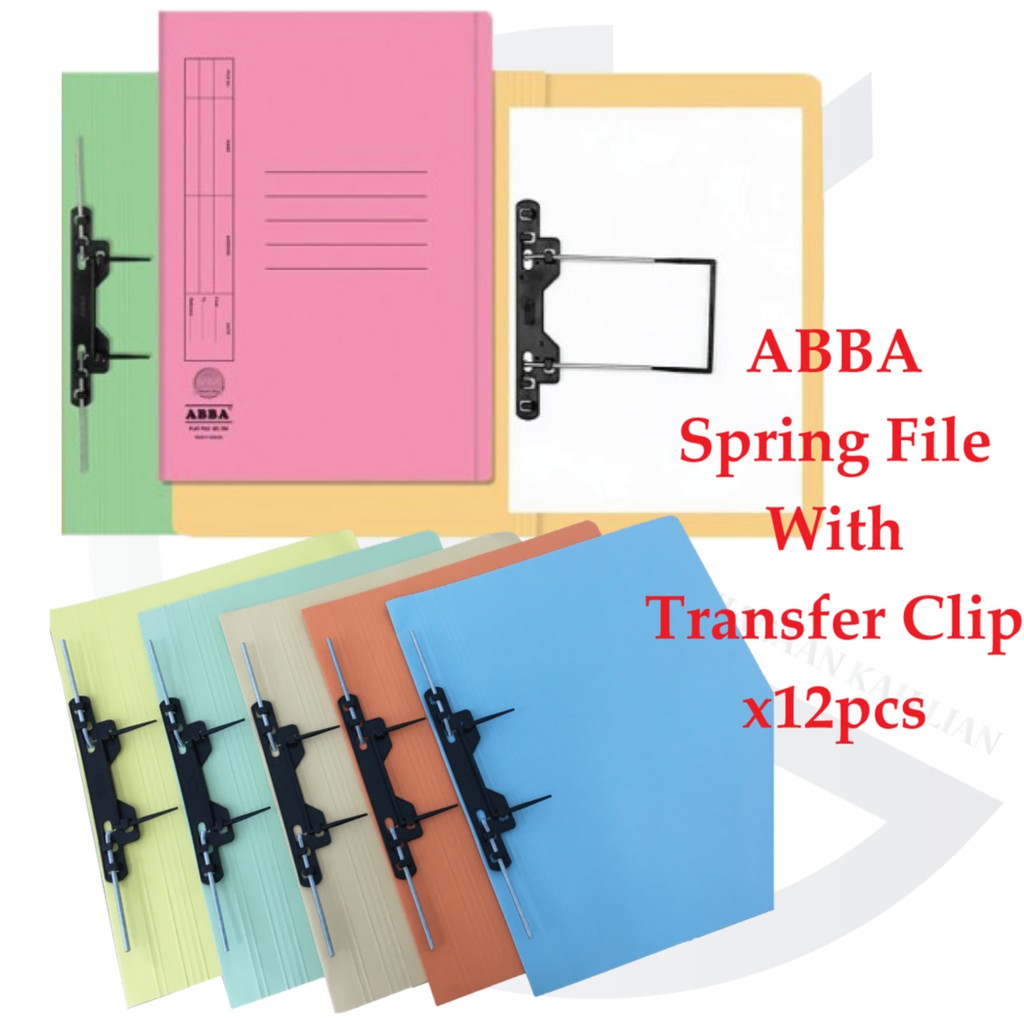 x12pcs ABBA Paper File 350 (Spring with Transfer Clip) | Shopee Singapore