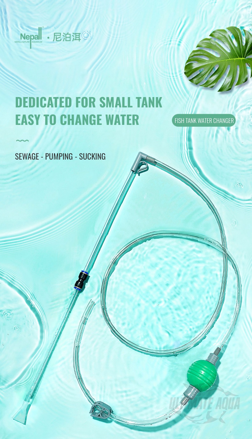 Nepall Aquarium Water Changer, Mini Cleaning Tool With Long Pipe, Handy ...