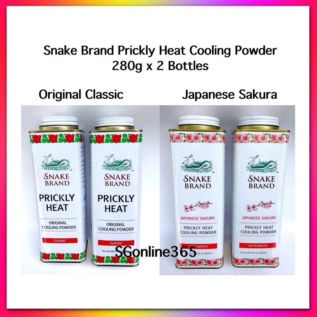Snake Brand Prickly Heat Cooling Powder 280g x 2 Bottles | Shopee Singapore