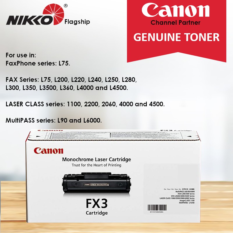 Canon FX3 Original Toner Cartridge For use in FAX L200 L240 L250 L280 L350 L360 LASER CLASS ...