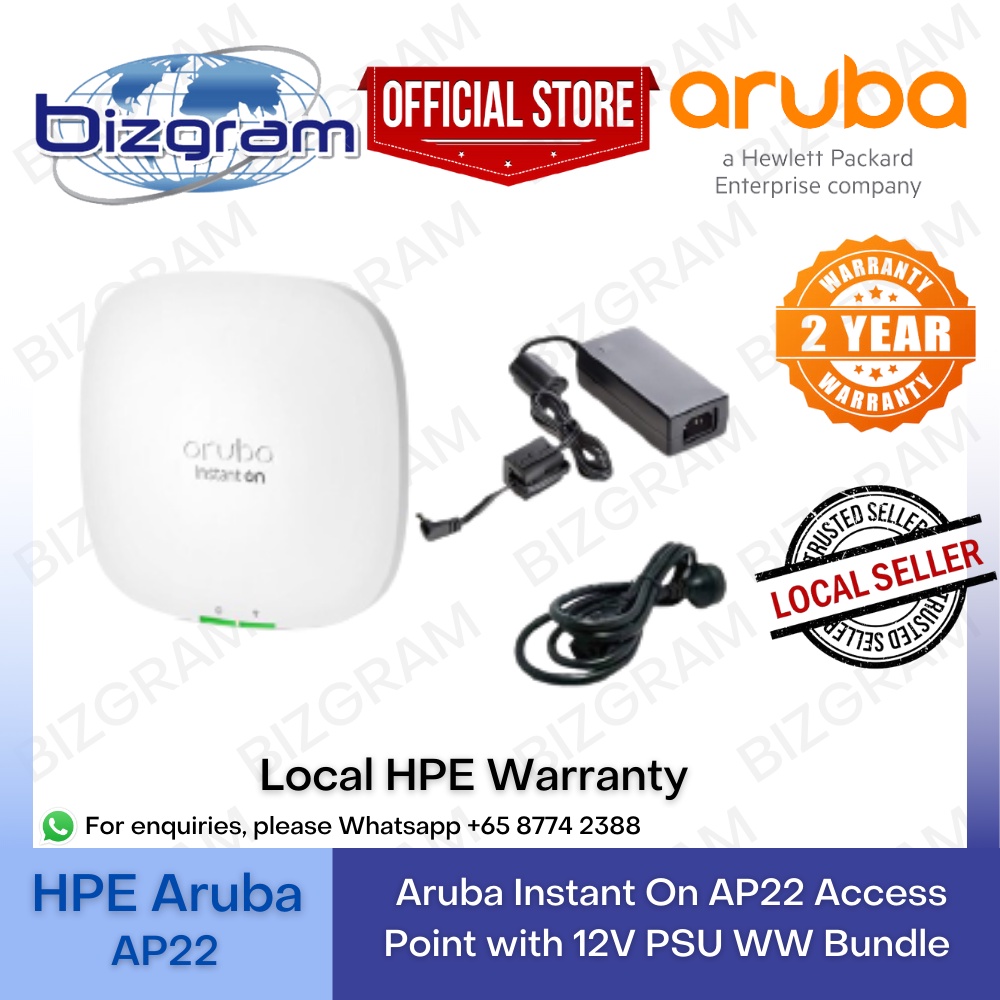 HPE Aruba Instant On AP22 Access Point with 12V PSU WW Bundle - Local ...