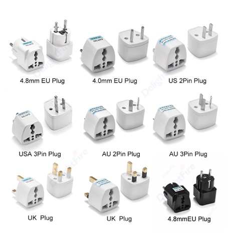 Universal Kr American European AU EU To US UK Power Plug Adapter USA ...