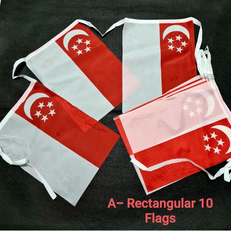 [NDP 02] [10 Flags/ 3.0 M] Singapore Hanging Flag Banner | National Day ...