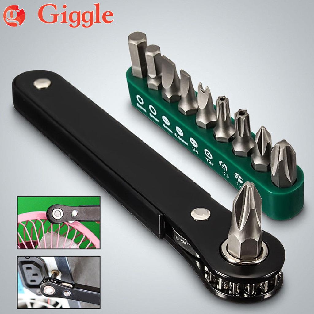 Brand New 10 in 1 Mini Right Angle Offset Hand Ratchet Screwdriver Set ...