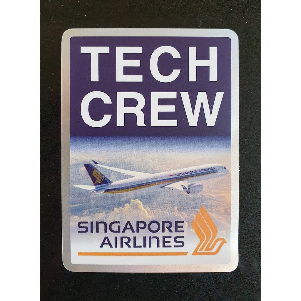 Waterproof SIA Tech Crew sticker (Singapore Airlines) (luggage/laptop ...