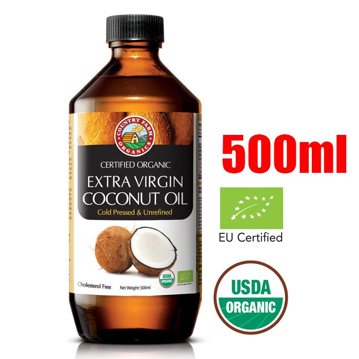 Country Farm Organics Organic Extra Virgin Coconut Oil 500ml / Minyak Kelapa 500 ml / 纯椰油 500 毫升 ...
