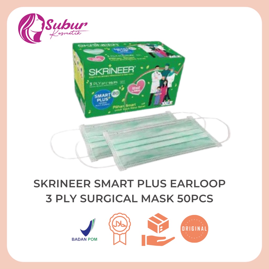 Skrineer Smart Plus Earloop Surgical Mask 3ply Contents 50pcs | Shopee ...