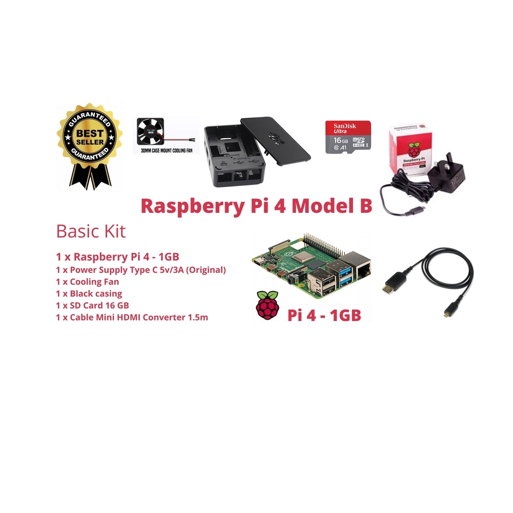 Raspberry Pi 4 Model B - 1GB - 2GB - 4GB - 8GB Board / rpi 4 B basic ...