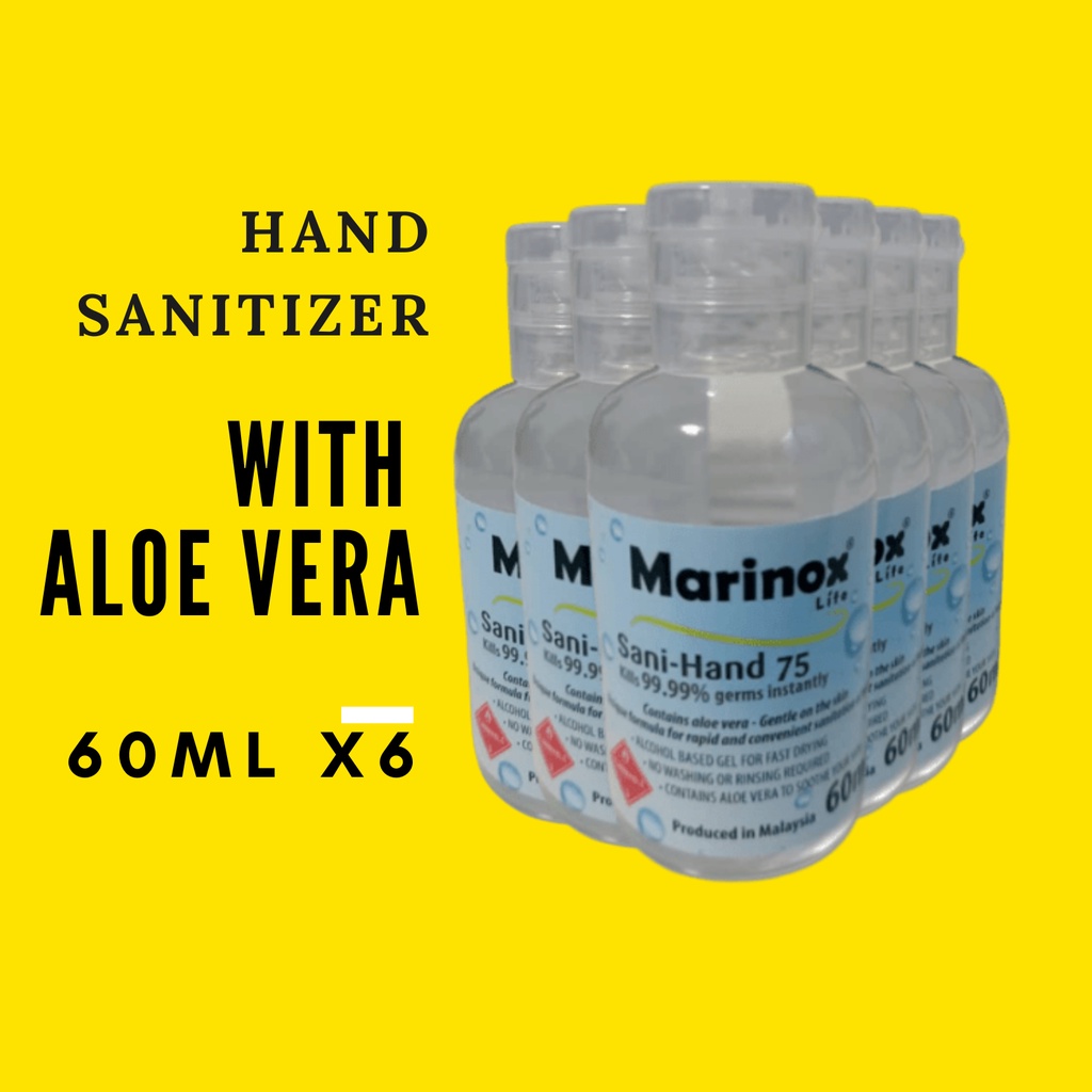 [Bundle of 6] Marinox Hand Sanitizer 60ml (Kills 99.99% Germs Instantly ...