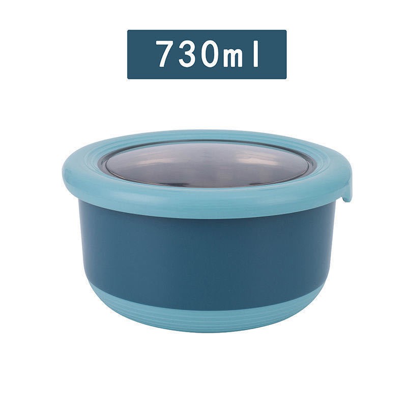 Stainless steel refrigerator storage box Round fruit box Lunch box ...