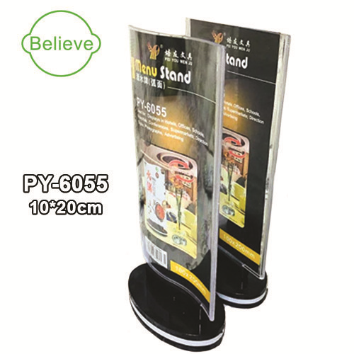 Curve Shape Menu Stand Card Display Holder 100x200mm Table Menu Display ...