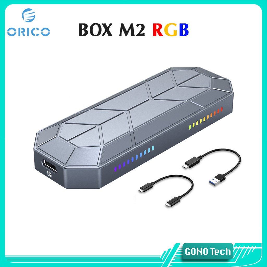 Orico M2VG01-C3 LED RGB M2 NVMe SSD Portable Hard Drive Box | Convert M ...