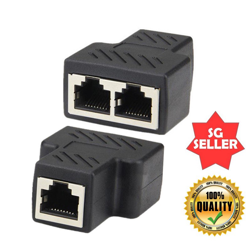 LAN Ethernet Splitter RJ45 Adapter 1 To 2 LAN Connector Network Cable ...