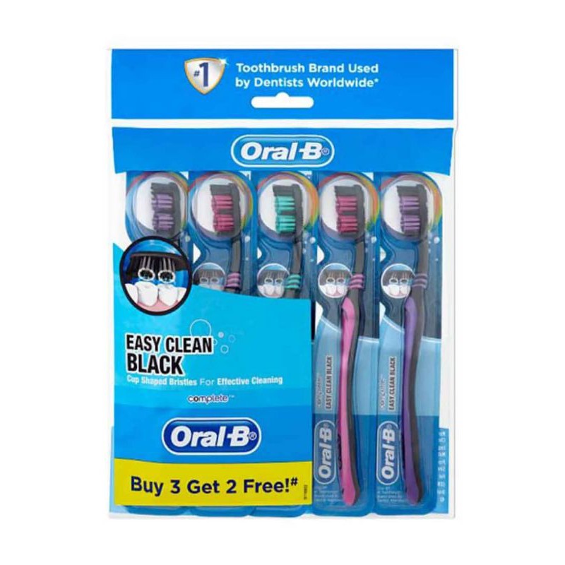 Oral B Complete Easy Clean Black (Soft) Manual Toothbrush (5 Pcs ...