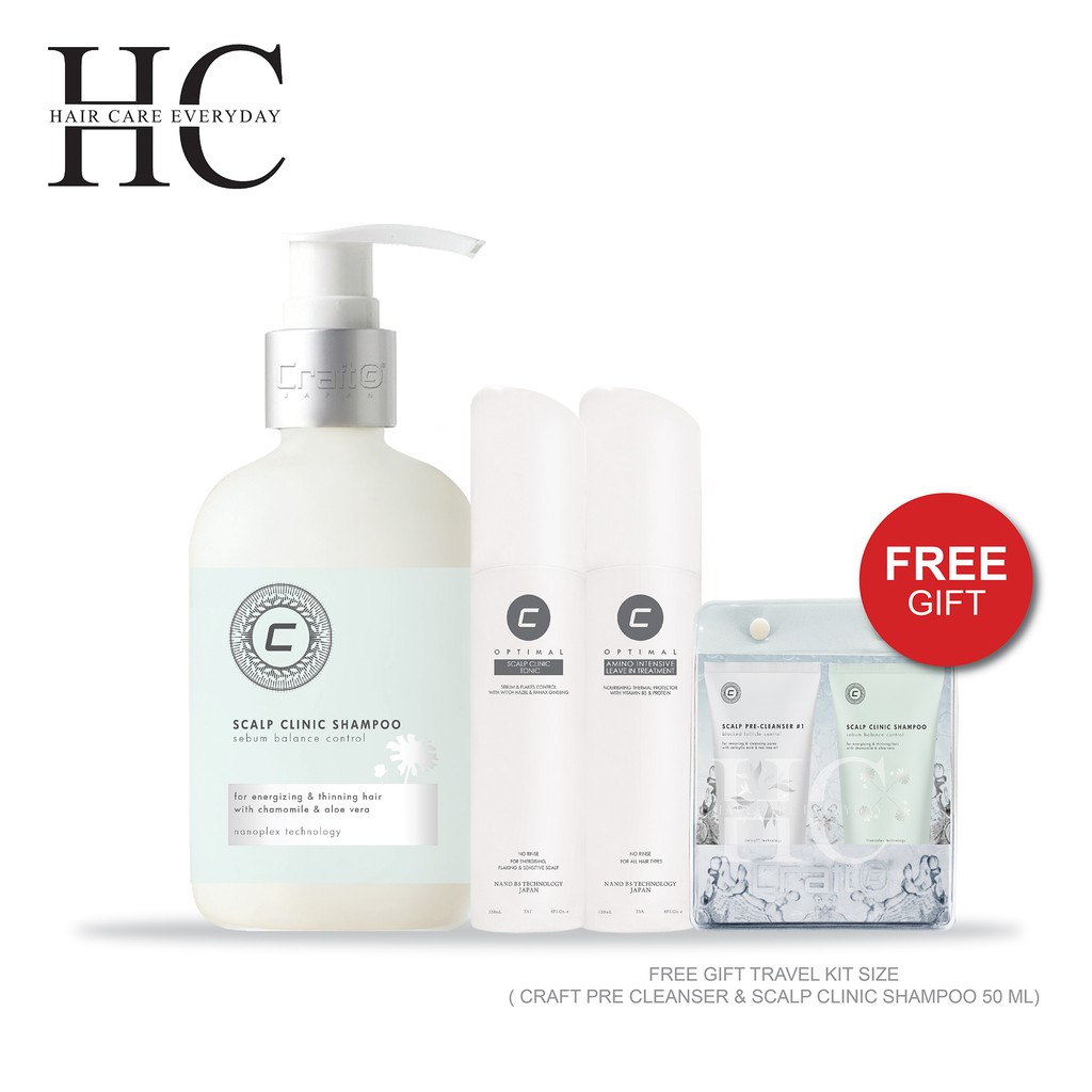 Craft Scalp Clinic Shampoo 1000ml & Amino Intensive Leave In Treatment ...