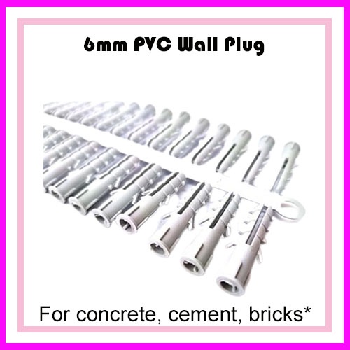 6MM PVC WALL PLUG (For concrete, simen, bricks, etc) | Shopee Singapore