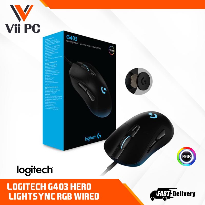Logitech G403 Hero 25K Gaming Mouse, Lightsync RGB, Lightweight 87G+10G ...