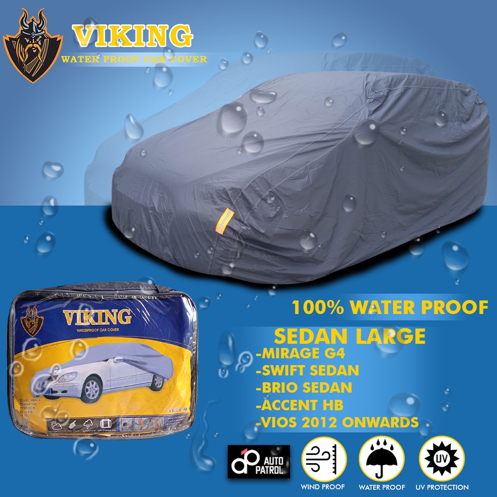 Viking Water Proof Car Cover Waterproof Heat Rejection For Large (Sedan ...