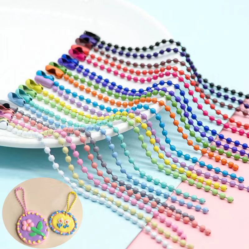 Colorful Round Bead Chain 2.4 * 12 Accessories Bo Hand-Made diy Gift ...