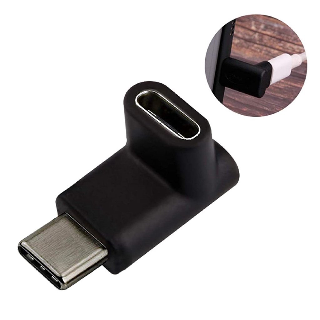 USB Type C L Shape Adapter 90 Degree Male to Female Type C 3.1 | Shopee Singapore