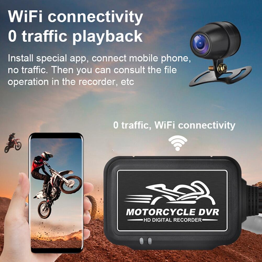 EKLEVA 1080P HD Motorcycle Camera DVR System Dual Lens Loop Recording ...