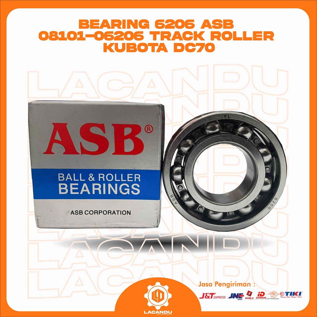 Bearing 6206 ASB 08101-06206 TRACK ROLLER KUBOTA DC70 for COMBINE HARVESTER LACANDU PART ...