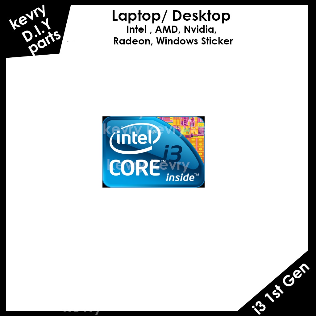 Intel i3 i5 i7 Sticker Core I9 I7 2nd Gen, 3rd Gen, 4rd Gen Sliver ...