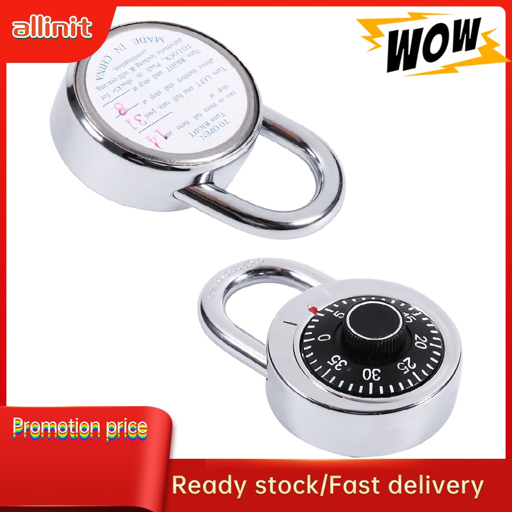 READY STOCK Rotary Padlock Digit Combination Code Lock Safe Round Dial ...