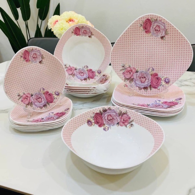 !!️NEW!!️ DINNER SET ONLY / SET PINGGAN OPAL 24PCS | Shopee Singapore