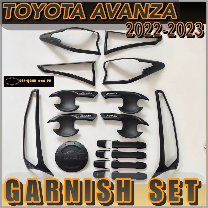 TOYOTA AVANZA 2022-2023 GARNISH SET MATTE BLACK G/E/J (avanza ...