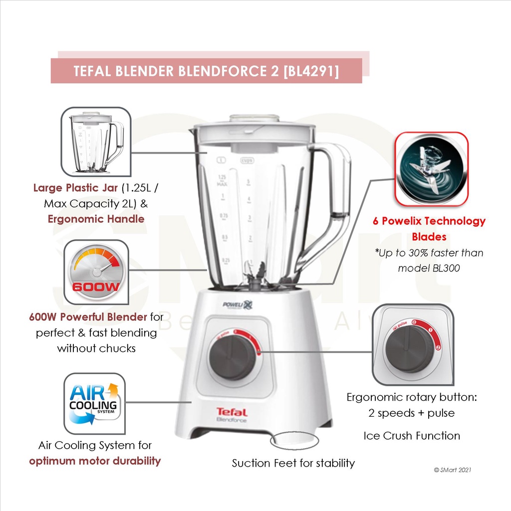 Tefal Blender Blendforce 2 [BL4291] | Shopee Singapore